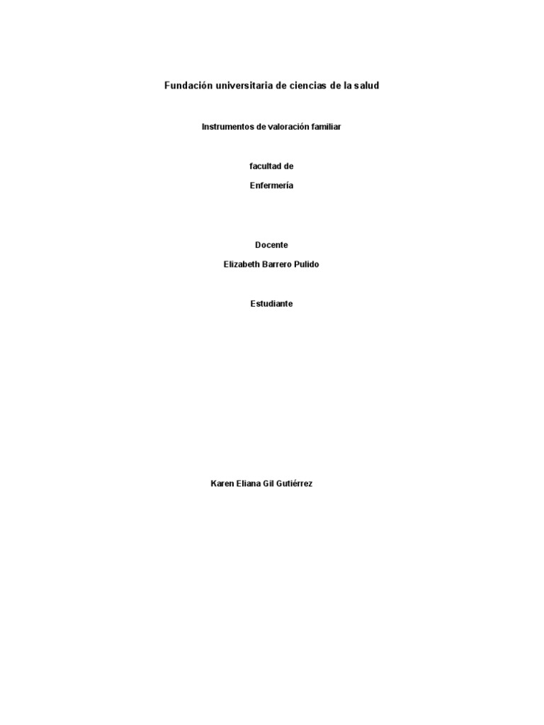 Instrumentos de Valoracion Familiar | PDF