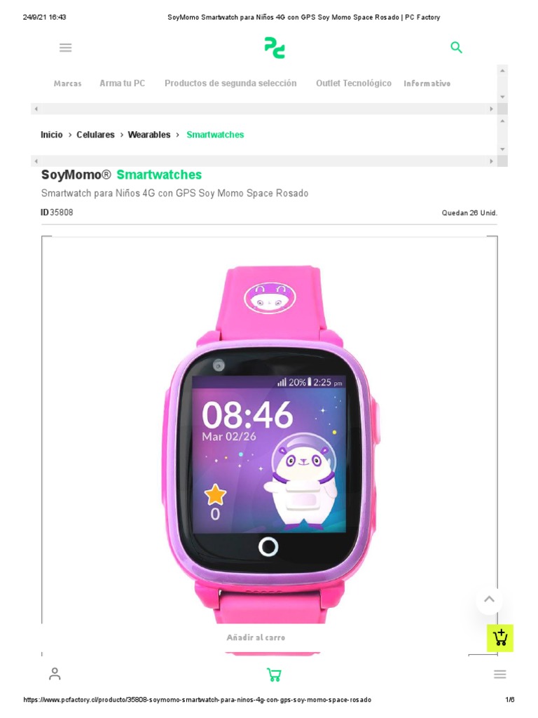 SoyMomo Smartwatch para Niños 4G Con GPS Soy Momo Space Rosado - PC ...
