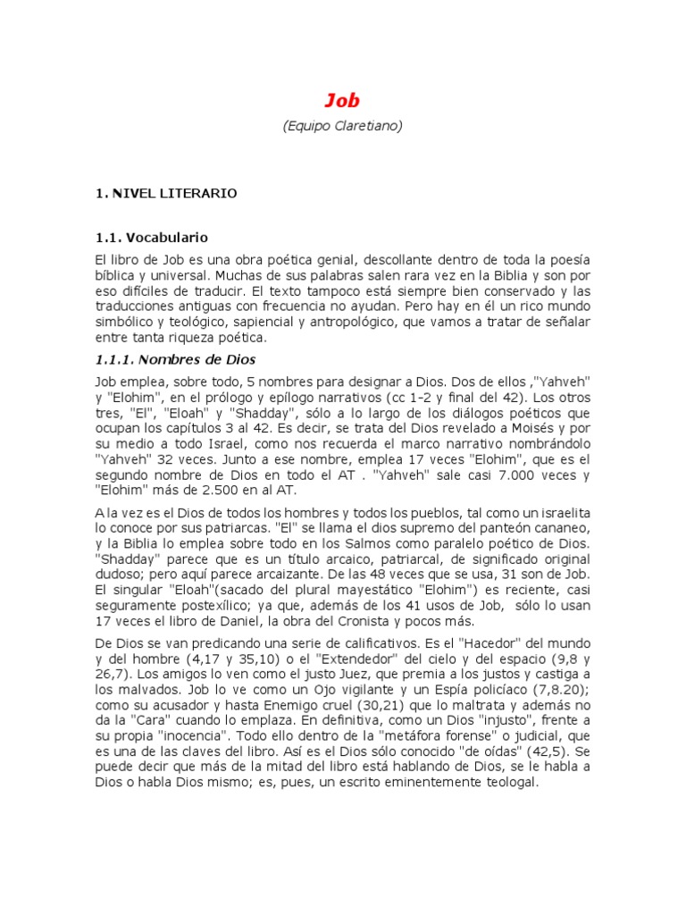 El sufrimiento de Job: Un análisis literario y teológico del libro de ...