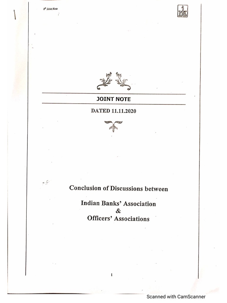Joint Note For Officers | PDF