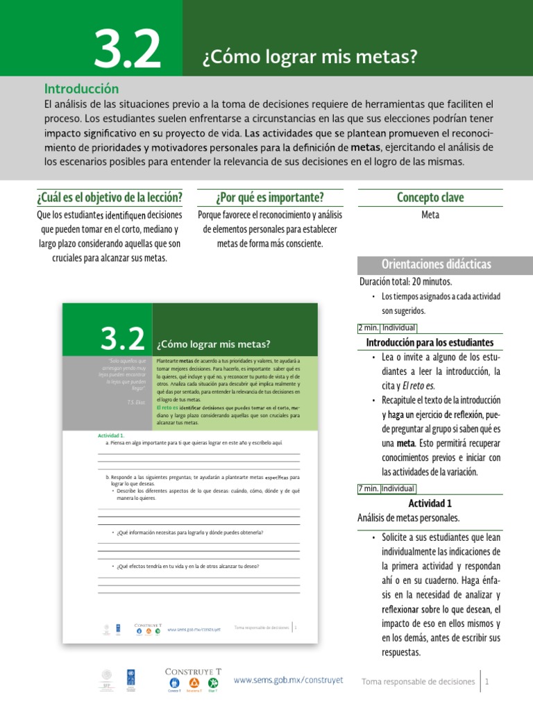 3.2 P Como Lograr Mis Metas M4 R2 | PDF | Toma de decisiones