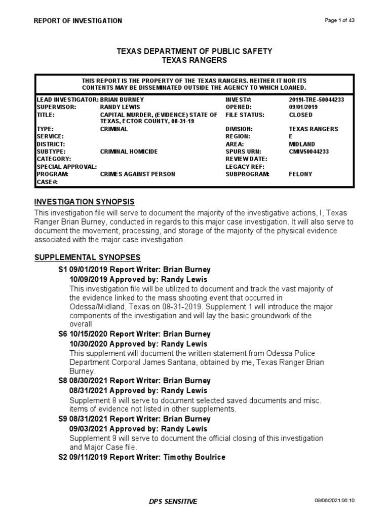 August 31 Mass Shooting Final Report | PDF | Crime Scene | Incident ...
