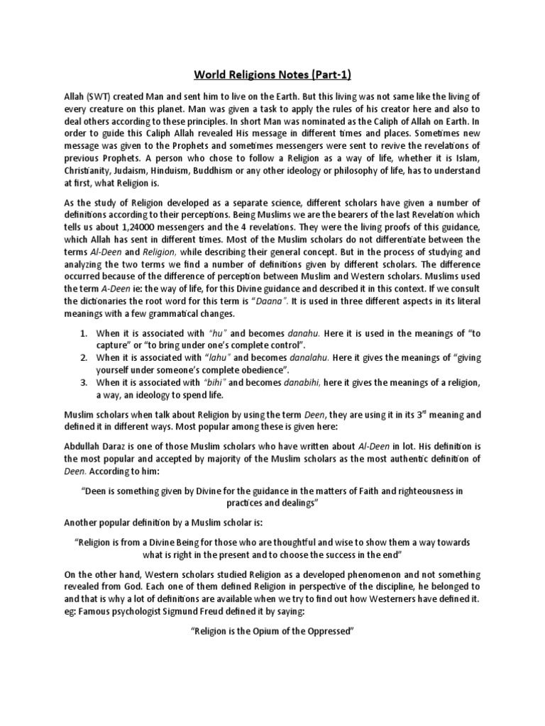 World Religions Notes Part 1 | PDF | Gentile | God