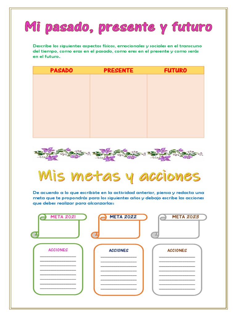 Guia 9 Tiempos Metas Acciones | PDF