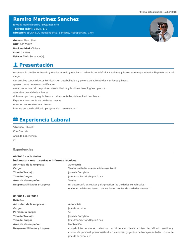 Curriculum Vitae Ramiro Martinez | PDF