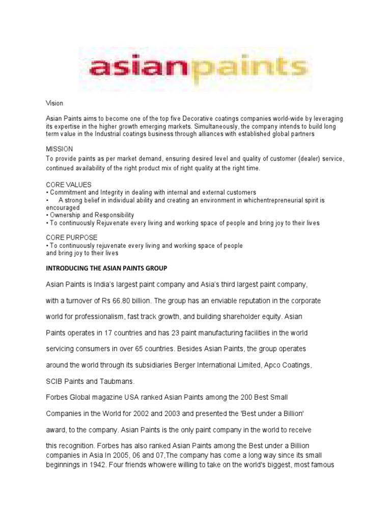Introducing The Asian Paints Group | PDF | Brand | Marketing