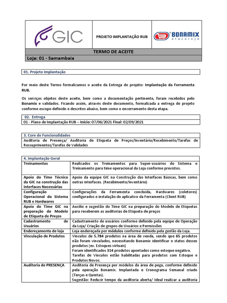 Formulário de Entrega de Projeto | PDF | Planejamento de recursos ...