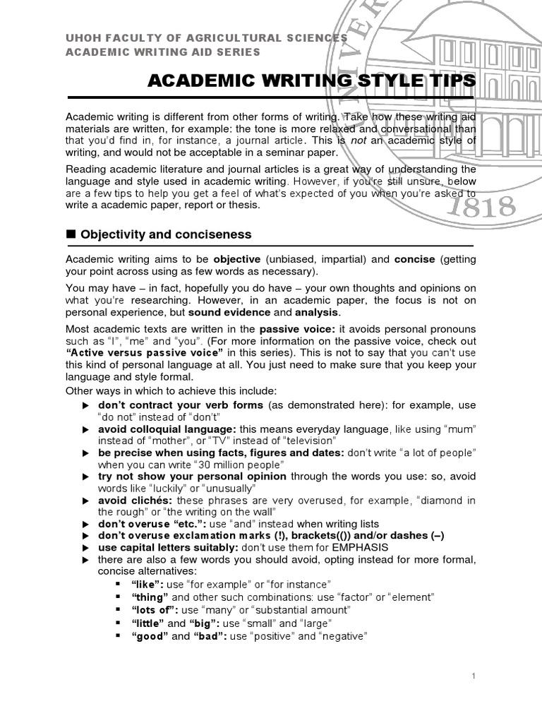 Academic Writing Tips for Students | PDF | Academic Publishing | Bias