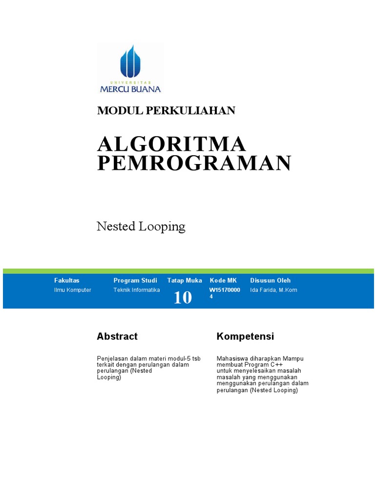 Modul 10 - Nested Looping | PDF