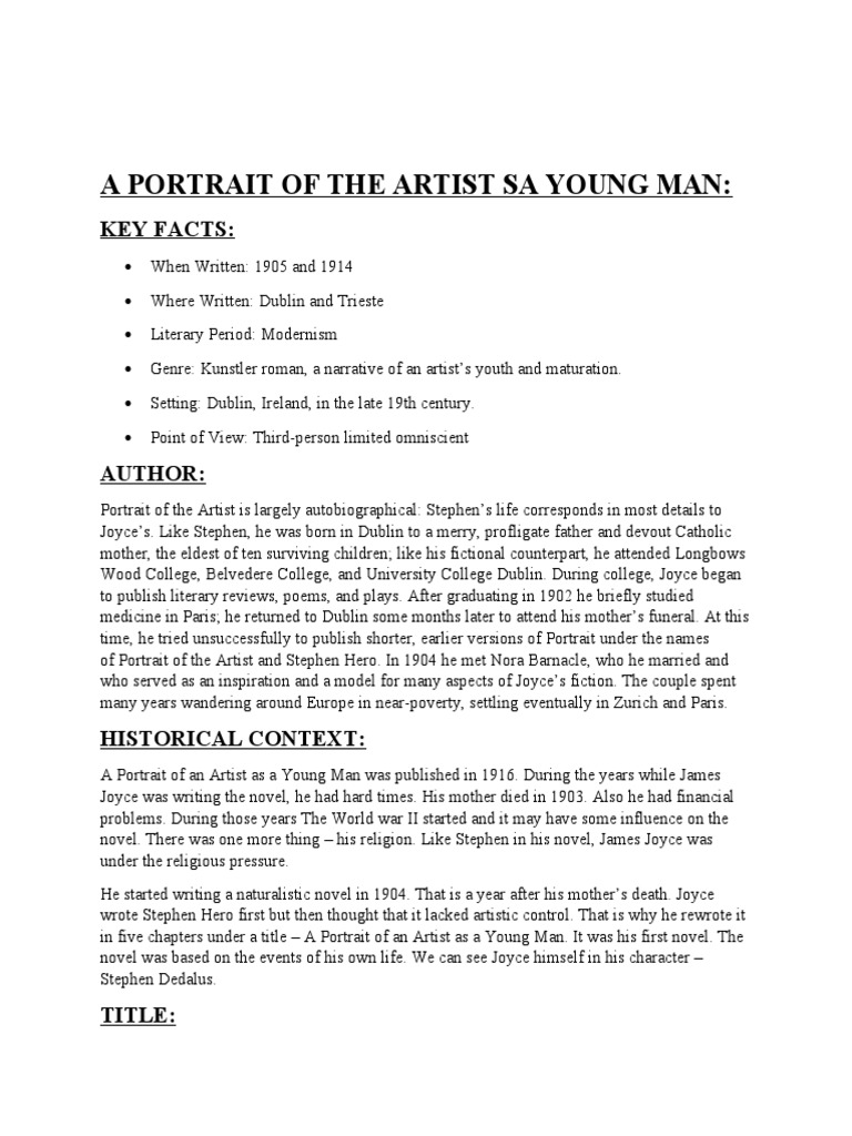 A Portrait of The Artist | PDF | James Joyce