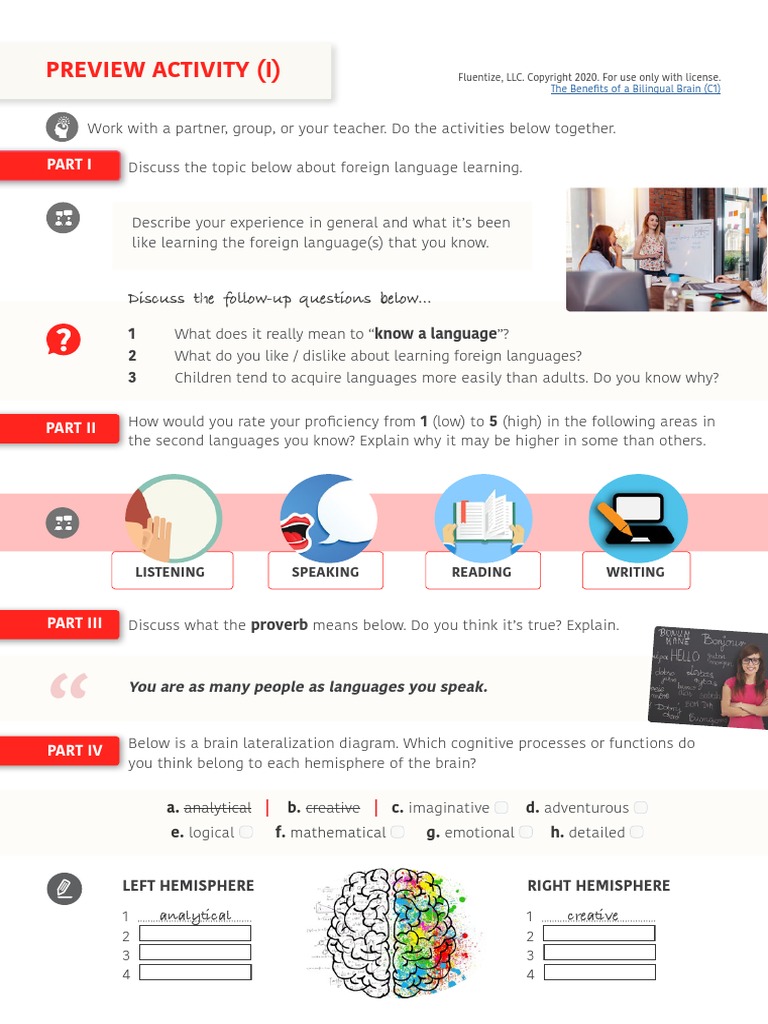 Benefits of A Bilingual Brain Interactive | PDF | Multilingualism ...