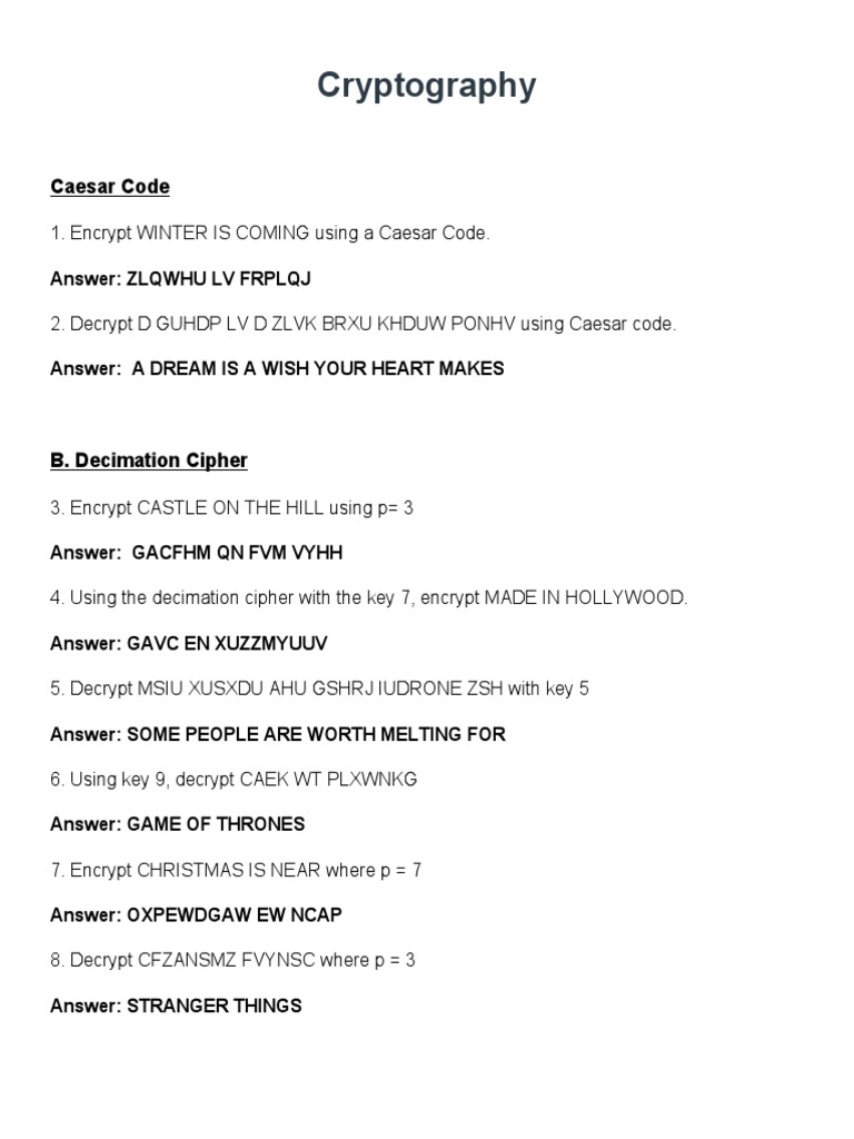 Cryptography Activity | PDF | Encryption | Privacy