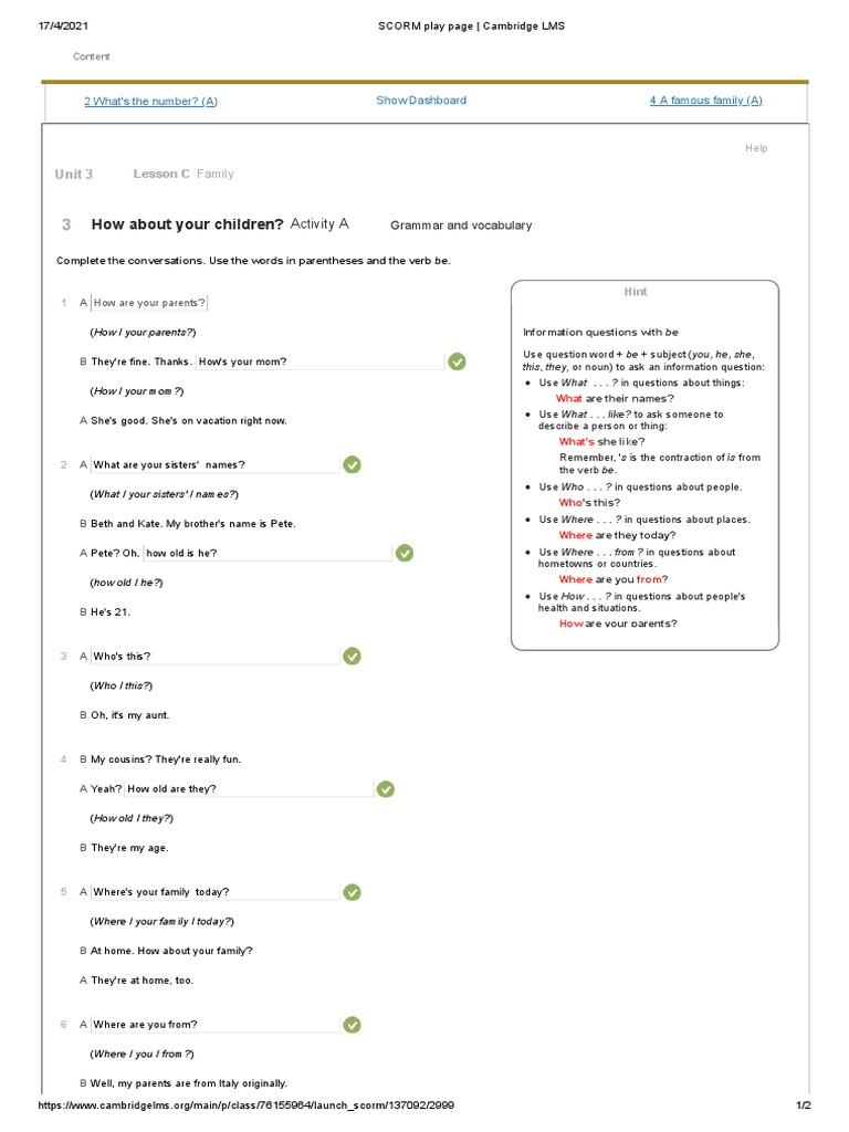 SCORM Play Page - Cambridge LMS 3 | PDF | Language Mechanics | Linguistic Morphology