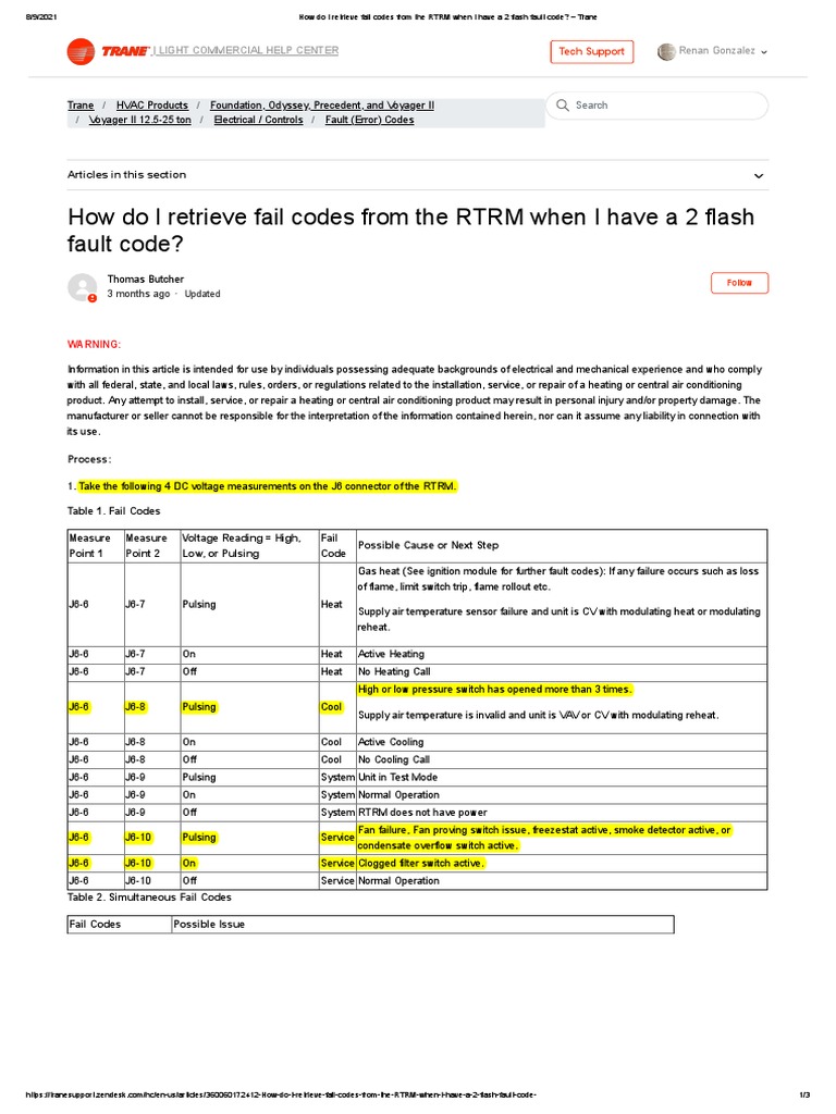 How Do I Retrieve Fail Codes From The RTRM When I Have A 2 Flash Fault ...