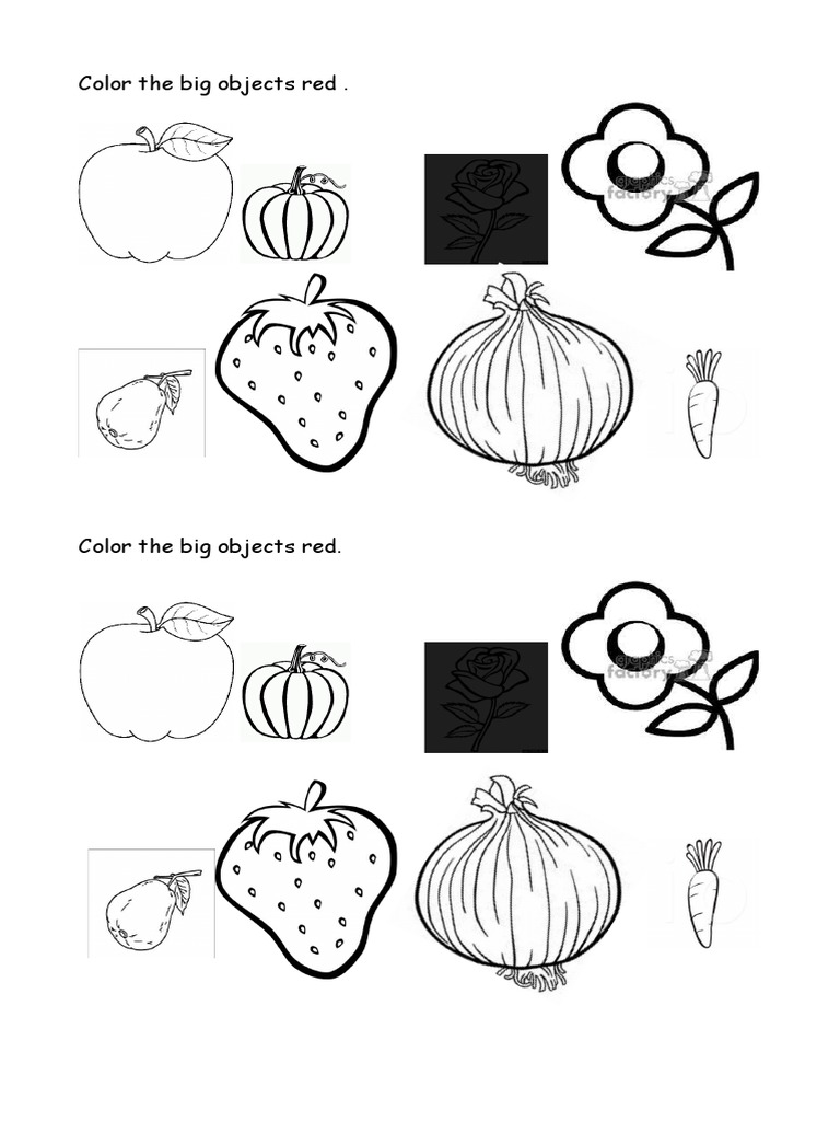 Color The Big Objects Red | PDF