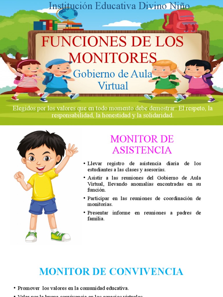 Funciones de Los Monitores | PDF | Salón de clases | Maestros