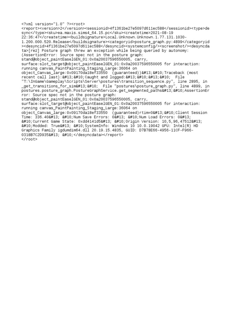 Sims 4 Desync Error Report | PDF | Computers