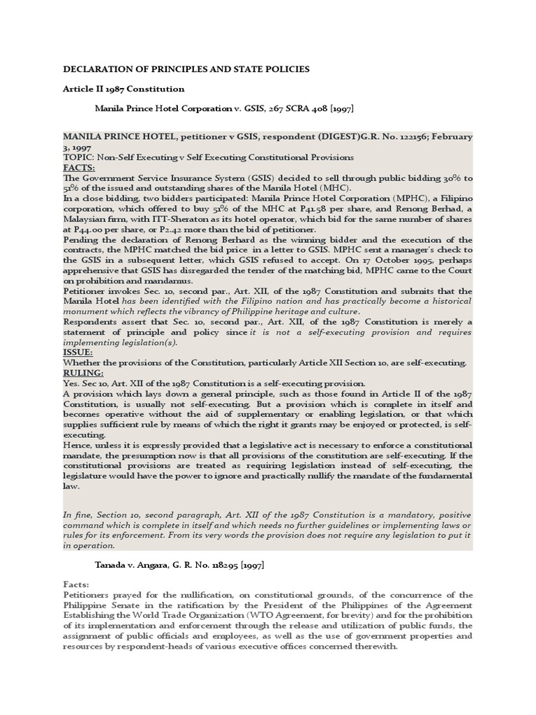 Declaration of Principles and State Policies | PDF | Treaty | Policy