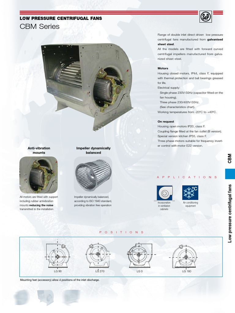 CBM Series Low Pressure Fans Overview | PDF | Electrical Engineering ...