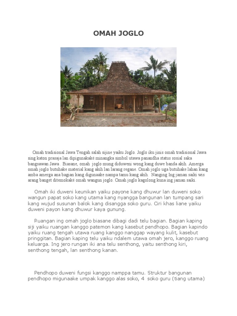 Omah Joglo | PDF | Griya & Taman