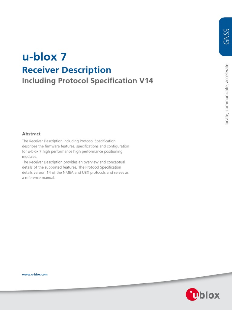 U Blox7 V14 - ReceiverDescriptionProtocolSpec - (GPS.G7 SW 12001) - Public | PDF | Global ...