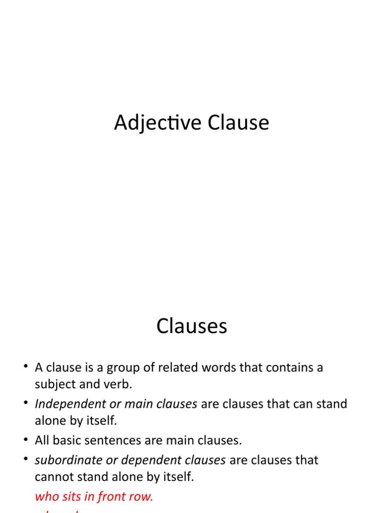 Adjective Clause Explanation Exercise | PDF | Adjective | Clause