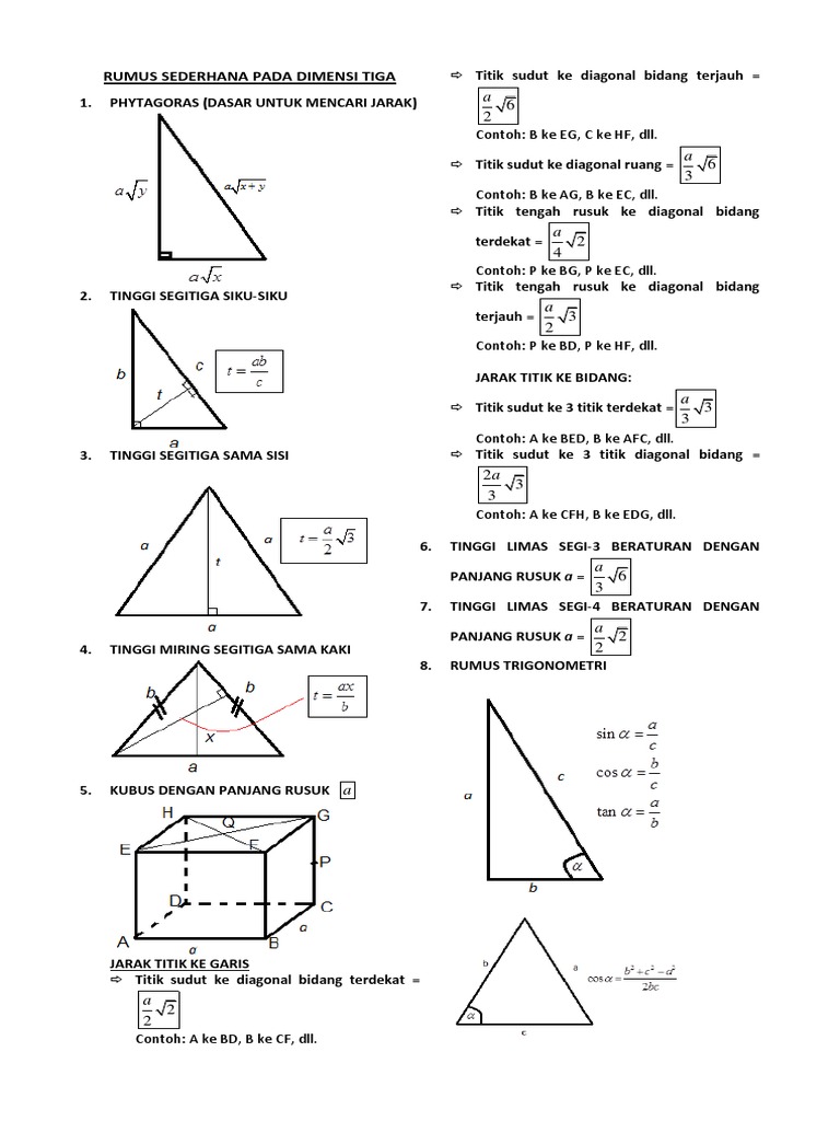 Rumus Sederhana Pada Dimensi Tiga | PDF