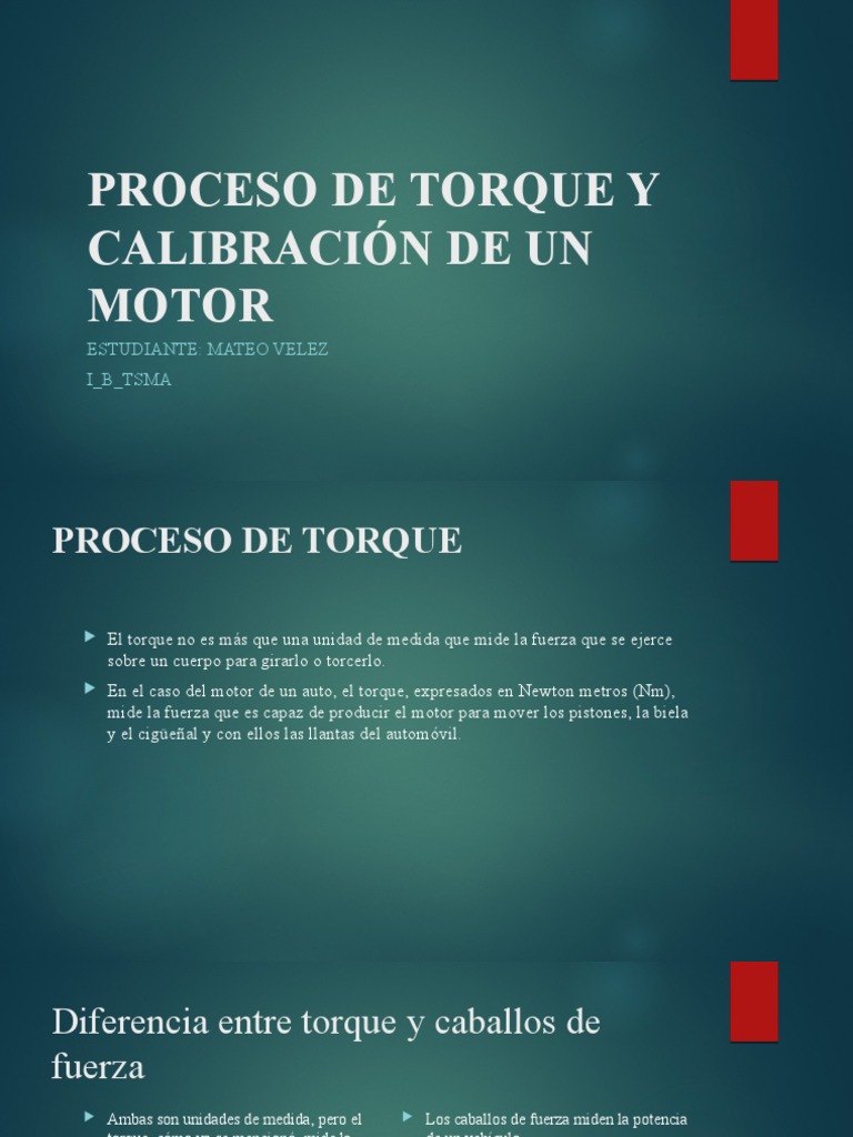 Proceso de Torque y Calibración de Un Motor | PDF | Esfuerzo de torsión ...