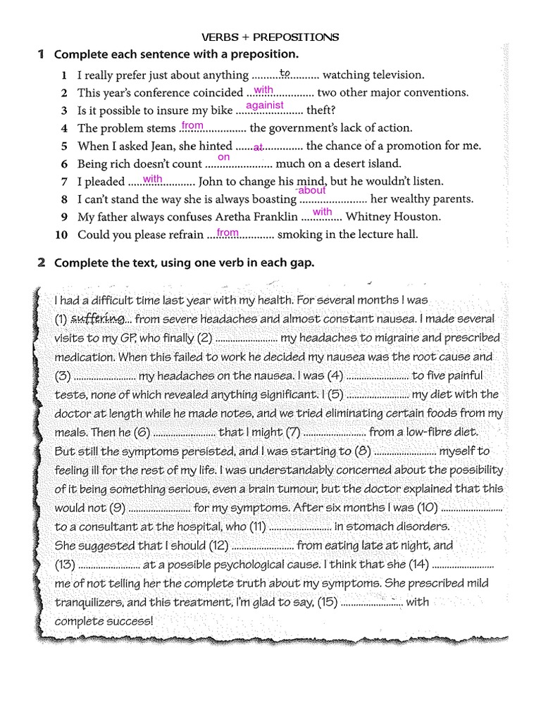 Verbs + Prepositions | PDF