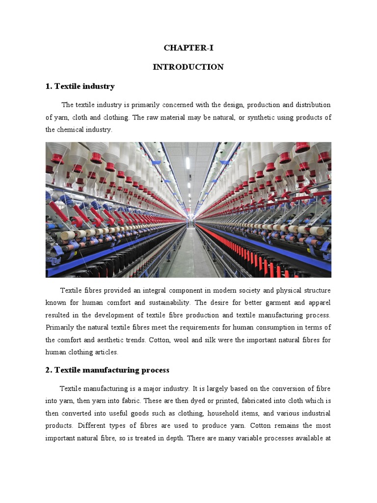 Chapter-I 1. Textile Industry | PDF | Textile Manufacturing | Textiles