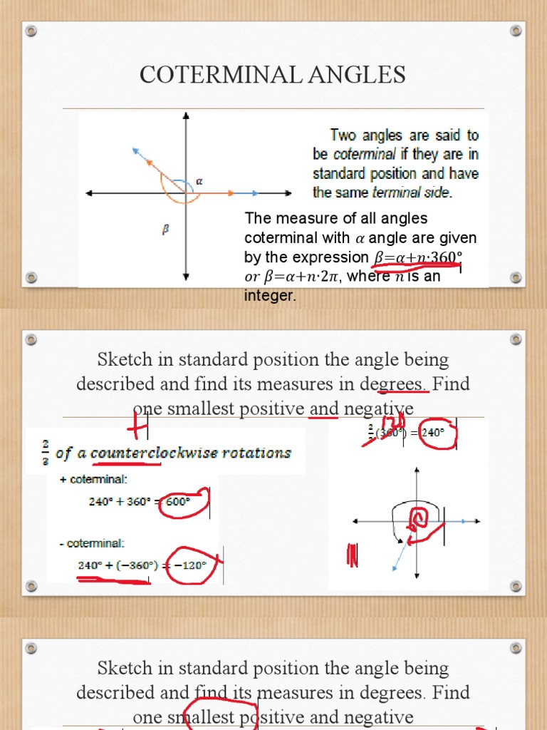Coterminal Angles | PDF
