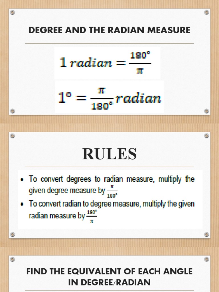 Conversion Degree To Radian | PDF | Science & Mathematics