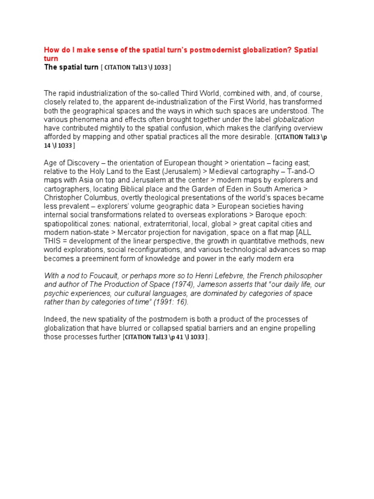 Reading of Spatial Turn | PDF