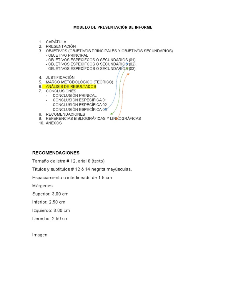 Modelo de Presentación de Informe | PDF
