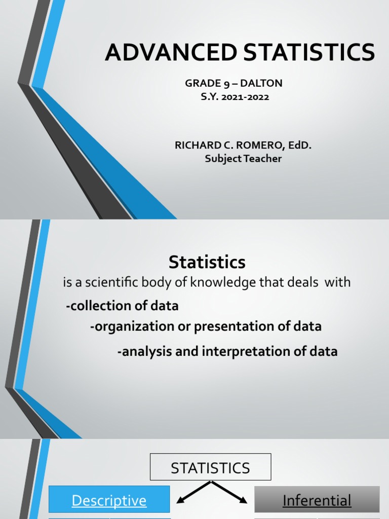 Advanced Statistics: Grade 9 - Dalton S.Y. 2021-2022 | PDF | Statistics ...