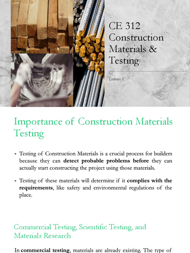 CE 312 Construction Materials & Testing | PDF