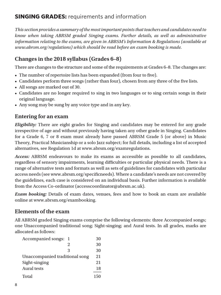 Singing Syllabus From 2018 Updated September 2020 Final | PDF | Test ... Singing Syllabus From 2018 Updated September 2020 Final | PDF | Test ...