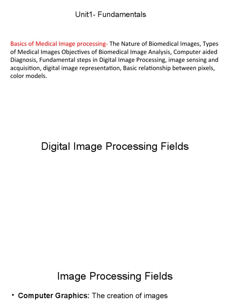 UNIT1 DIP Fundamental Concepts | PDF | Image Segmentation | Computer Data Storage