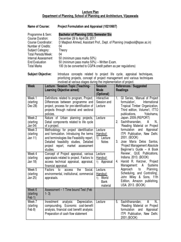 Project Formulation and Appraisal - BPLN604 | PDF | Real Estate ...