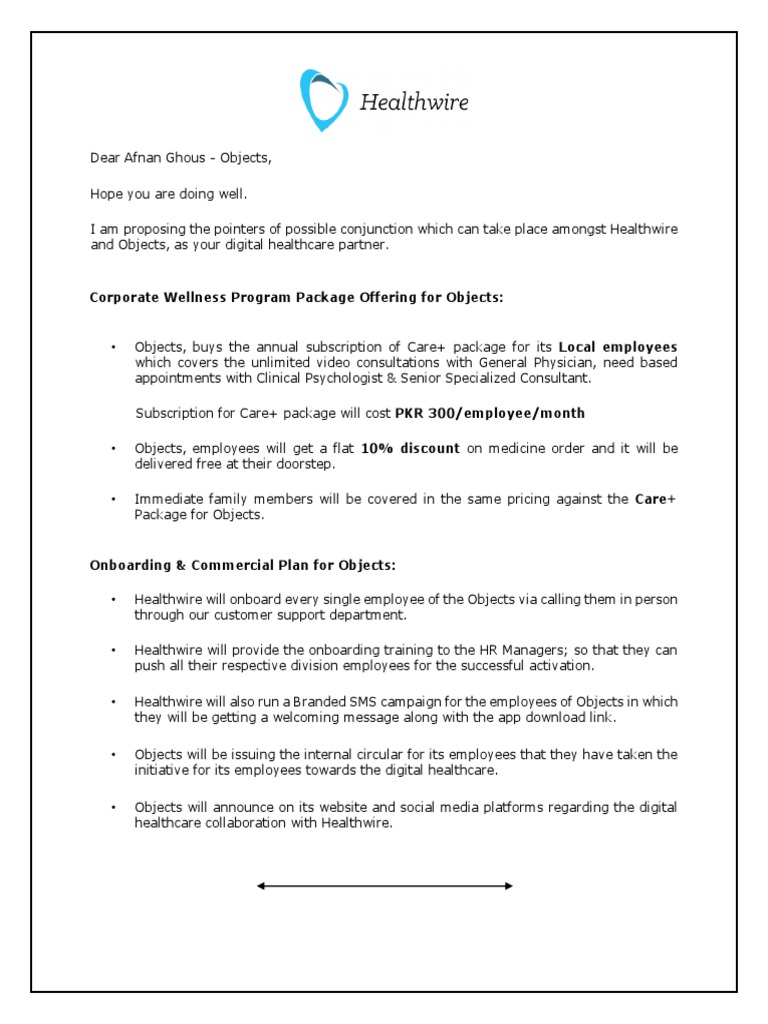 Corporate Wellness Program Proposal | PDF | Career & Growth