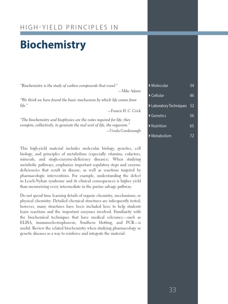 Biochemistry: High-Yield Principles in | PDF | Dna Replication | Histone