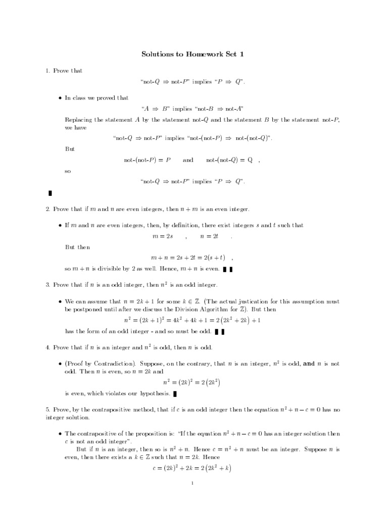 Solutions To Homework Set 1 | PDF | Square Root | Real Number