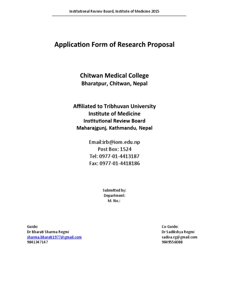1.anish Proposal TU Application Final | Download Free PDF | Blood ...