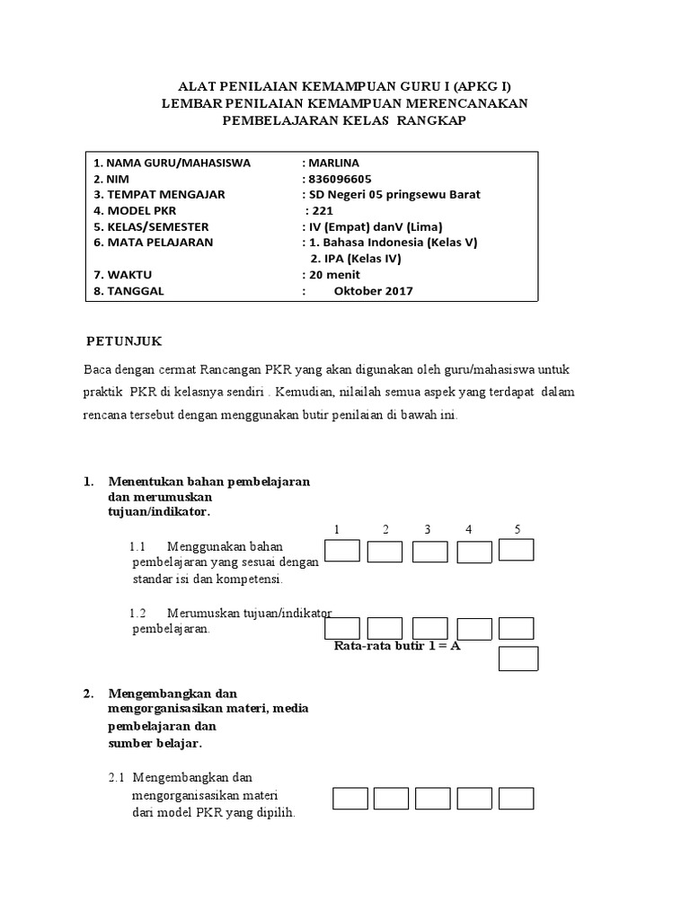 Apkg Dan Lembar Simulasi PKR | PDF