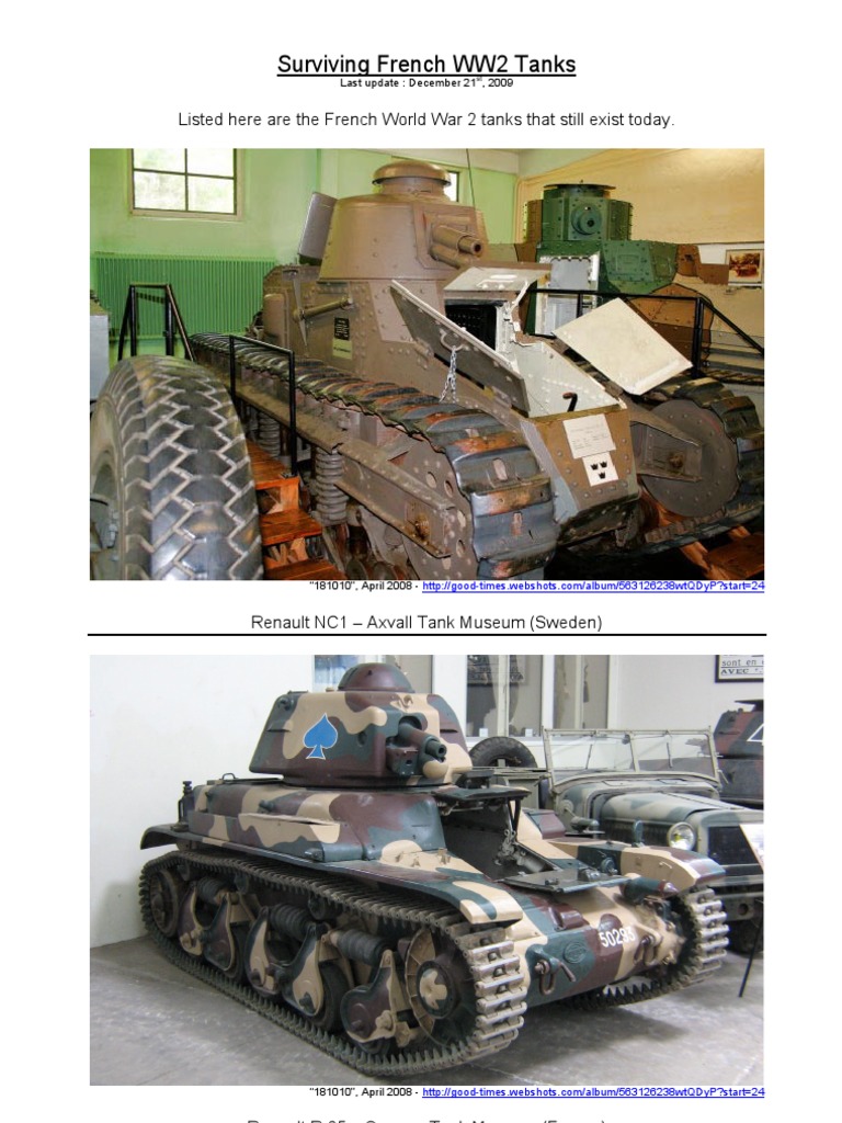 WW2 French Tanks: Surviving Relics | PDF | World War II Armoured ...