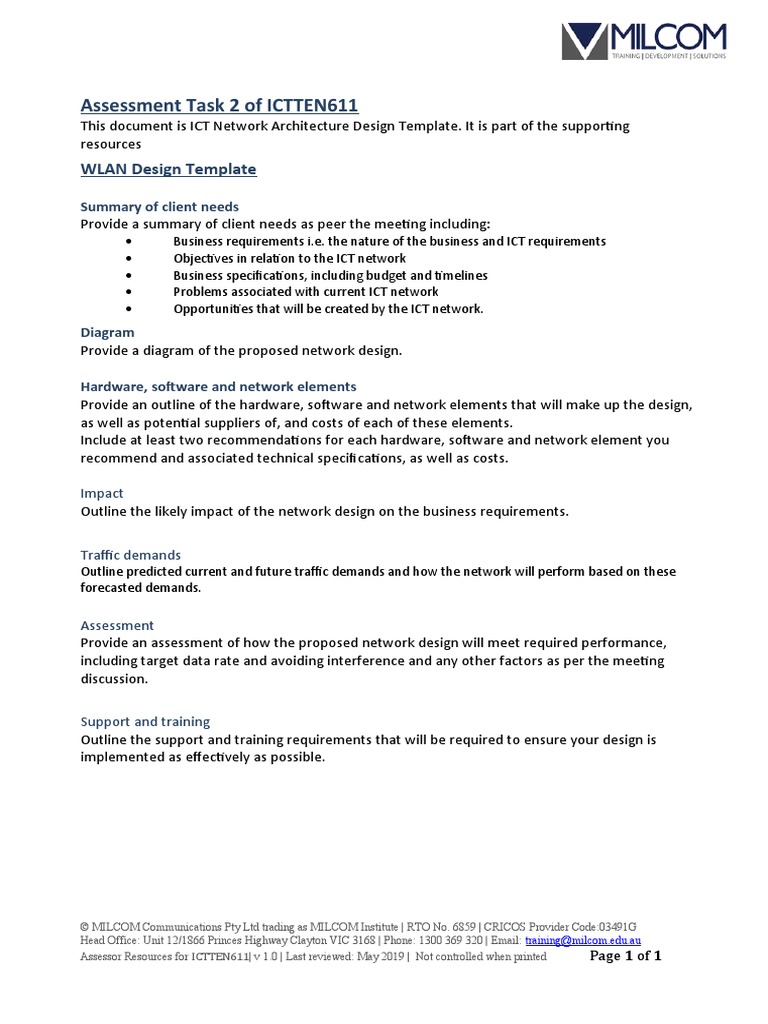 Final ICT Network Architecture Design Template | PDF