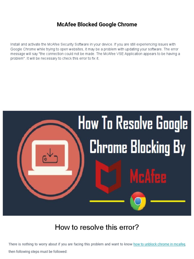 McAfee Blocked Google Chrome | PDF | Computers | Technology & Engineering