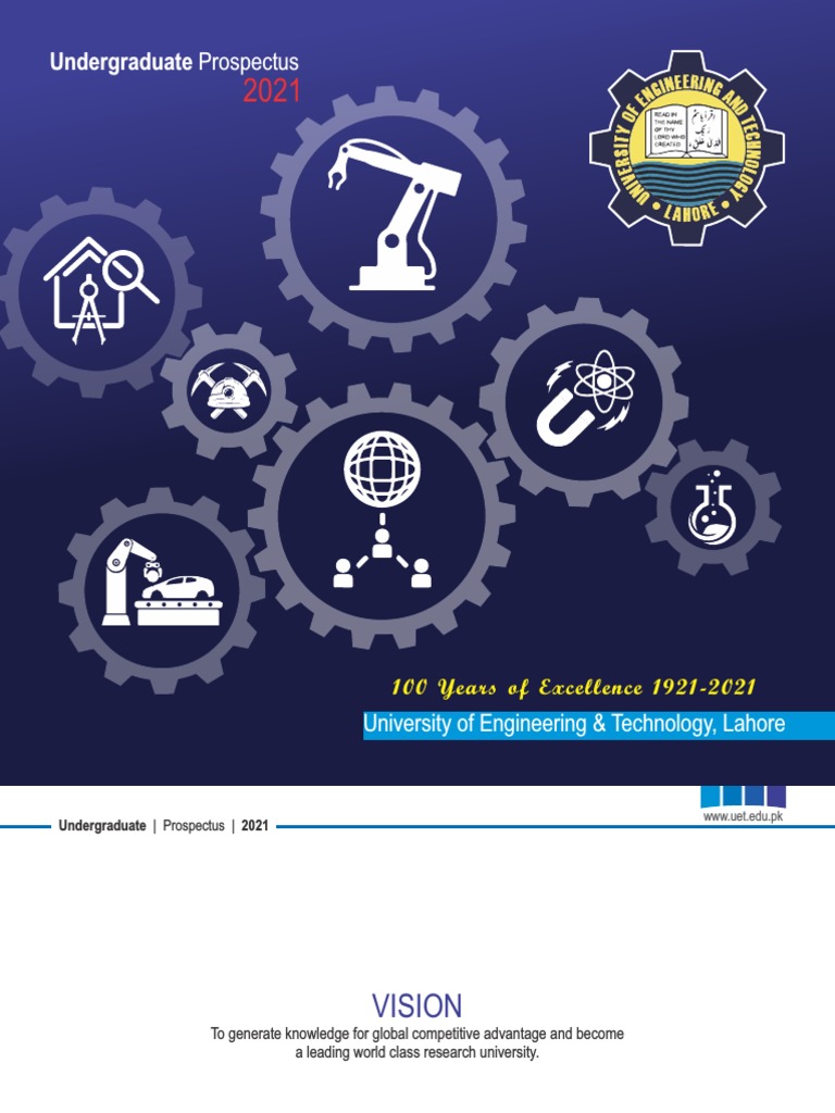 UET Lahore: 2021 UG Prospectus | PDF | University And College Admission ...