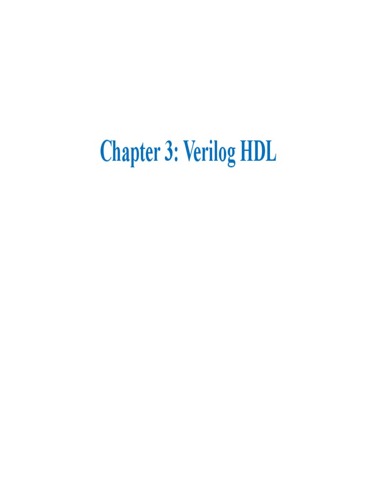 Chapter 03 Basic of Verilog | PDF | Hardware Description Language ...