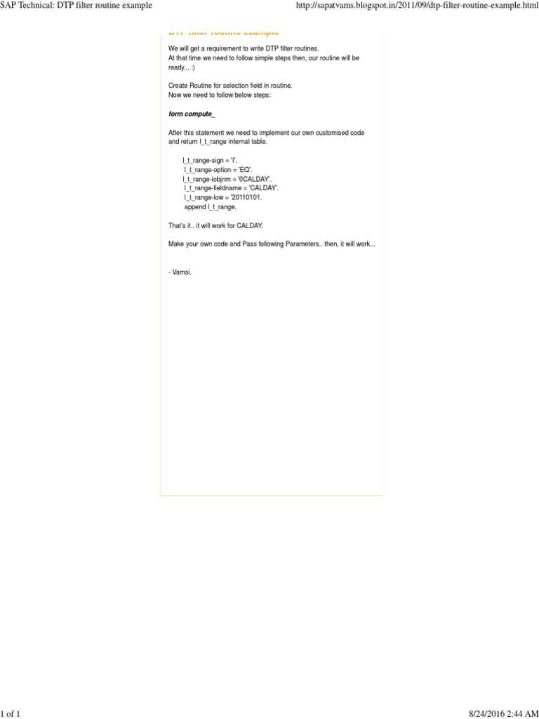 DTP Filter Routine Example: Form Compute | PDF | Teaching Methods ...